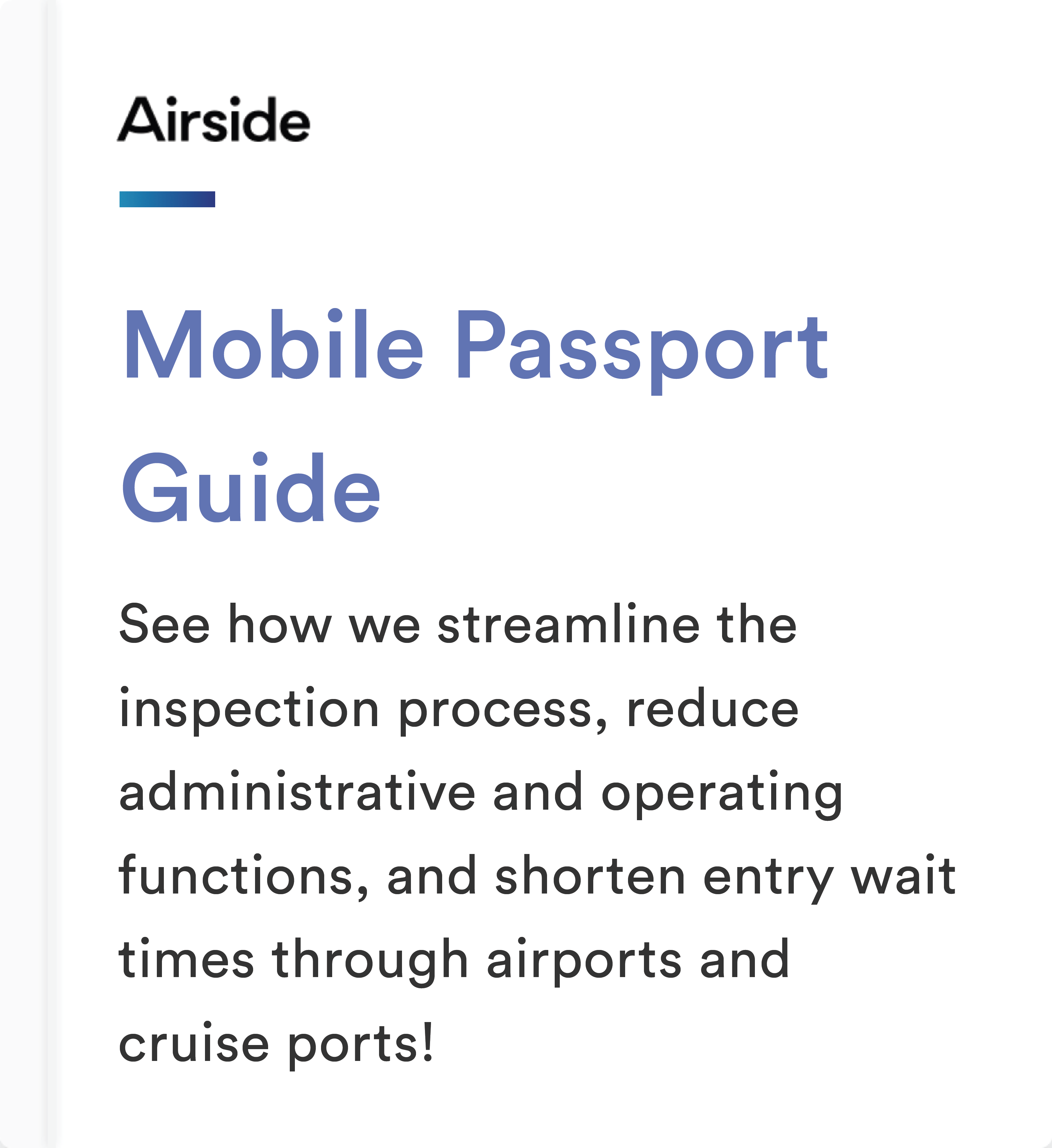 Mobile Passport Guide | Airside